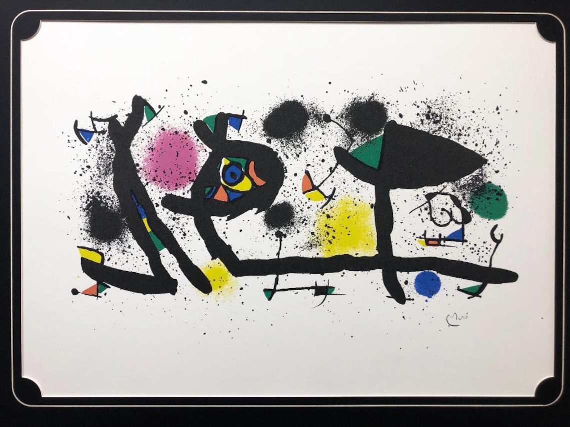 Miro Pictures Rare Custom Framed Abstract Art | Etsy