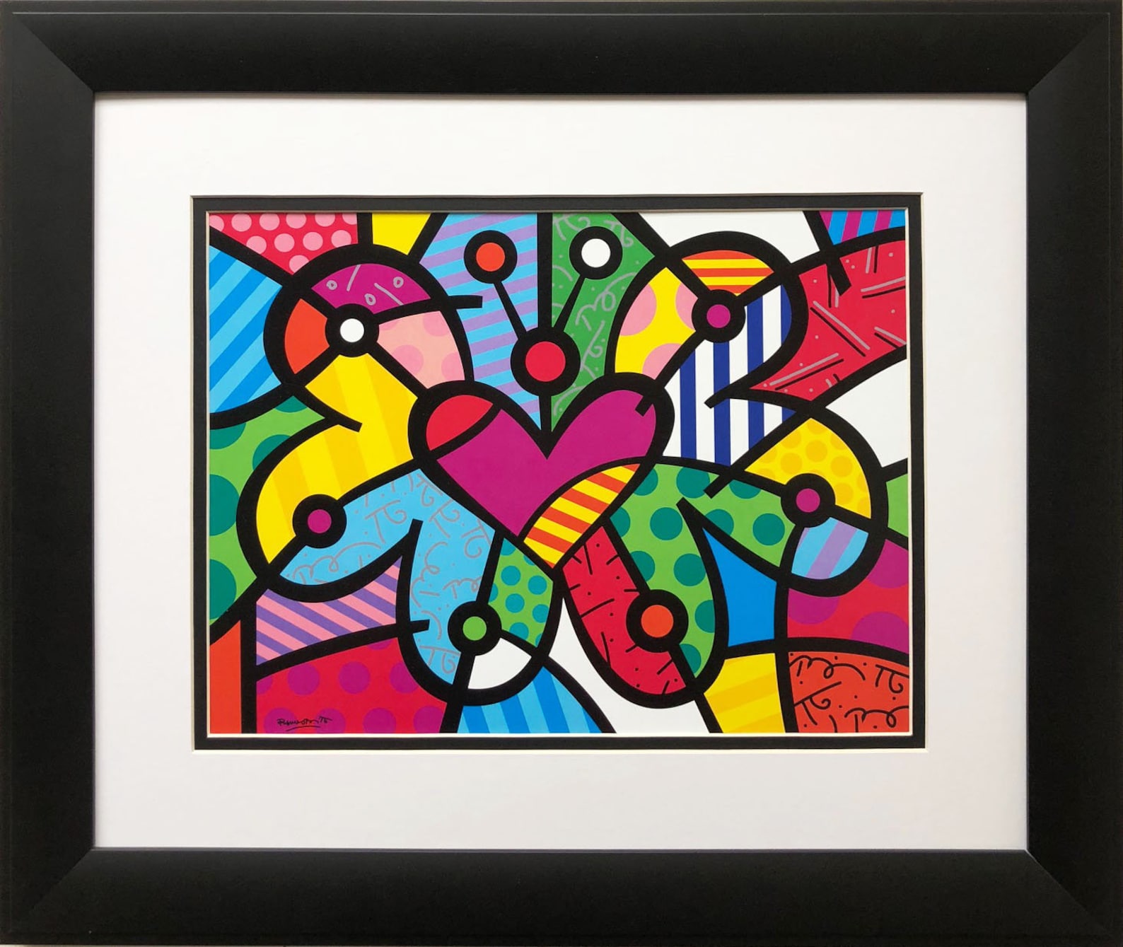 Romero Britto "heart Butterfly" NEWLY CUSTOM FRAMED Art Print - Etsy