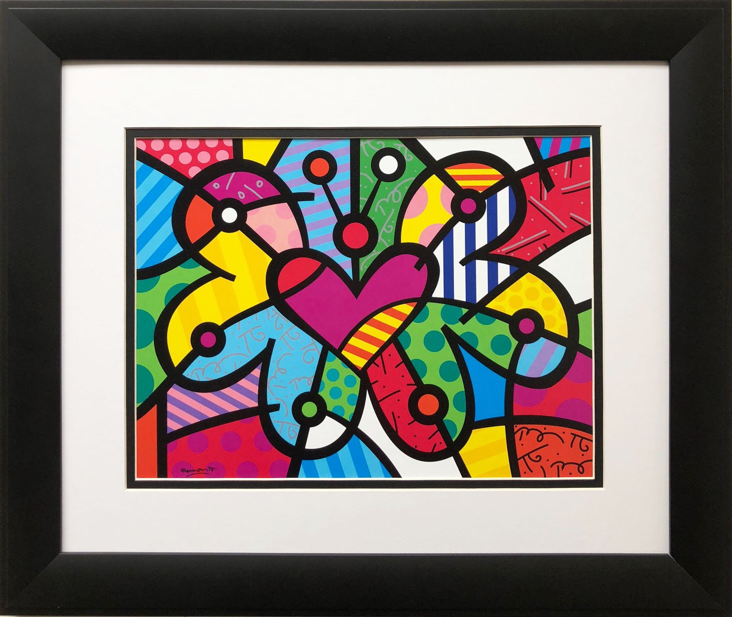 Romero Britto "heart Butterfly" NEWLY CUSTOM FRAMED Art Print - Etsy