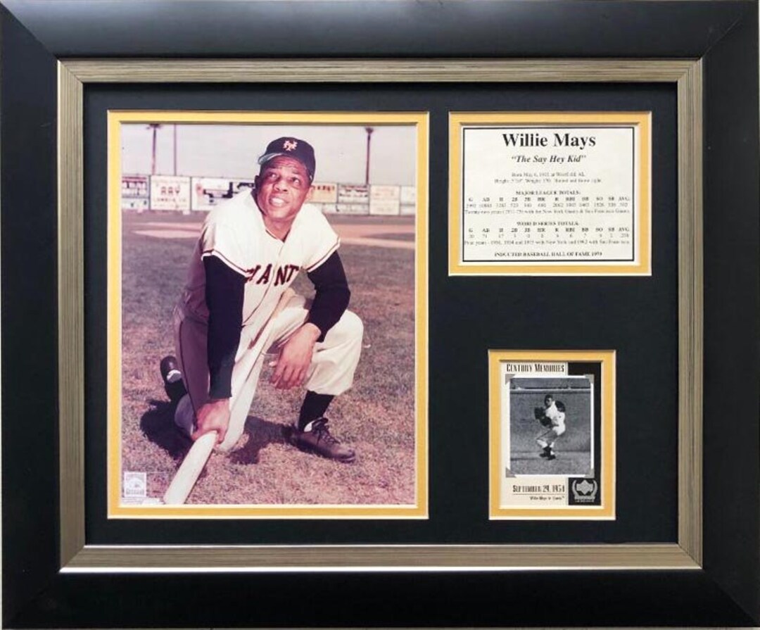 Baseball "willie Mays- the Say Hey Kid" Framed Art With Photo/stats - Etsy