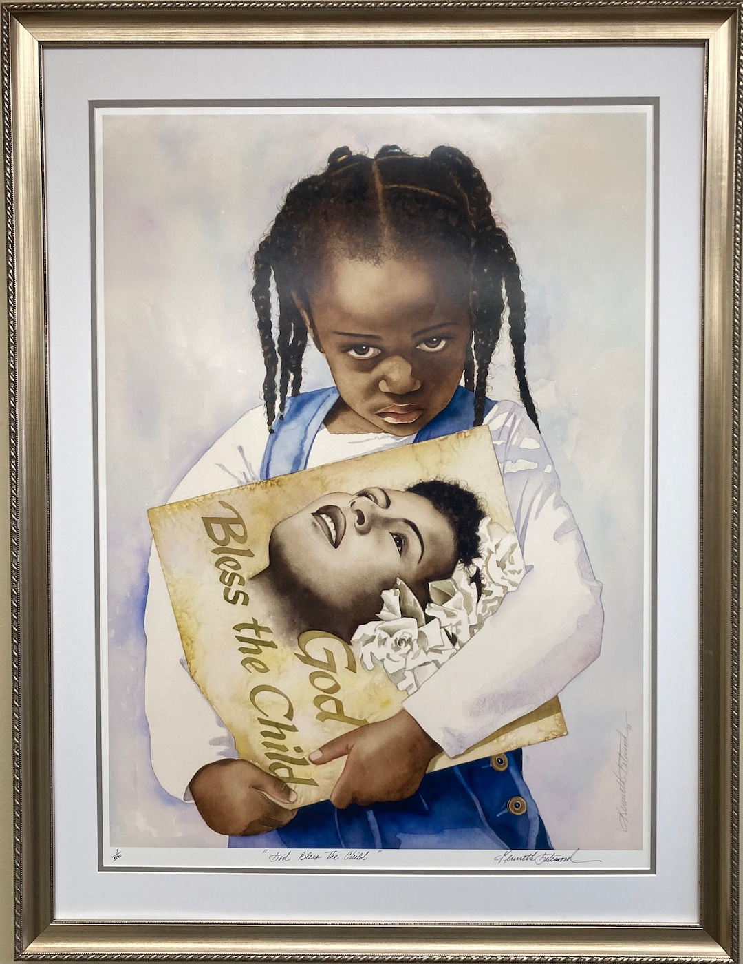 Kenneth Gatewood "god Bless the Child" Framed Hand Signed & # Black Art ...