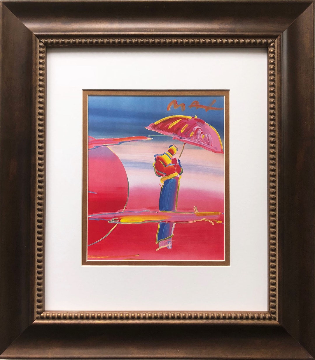 Peter Max "umbrella Man With Large Sun" CUSTOM FRAMED Print - Etsy