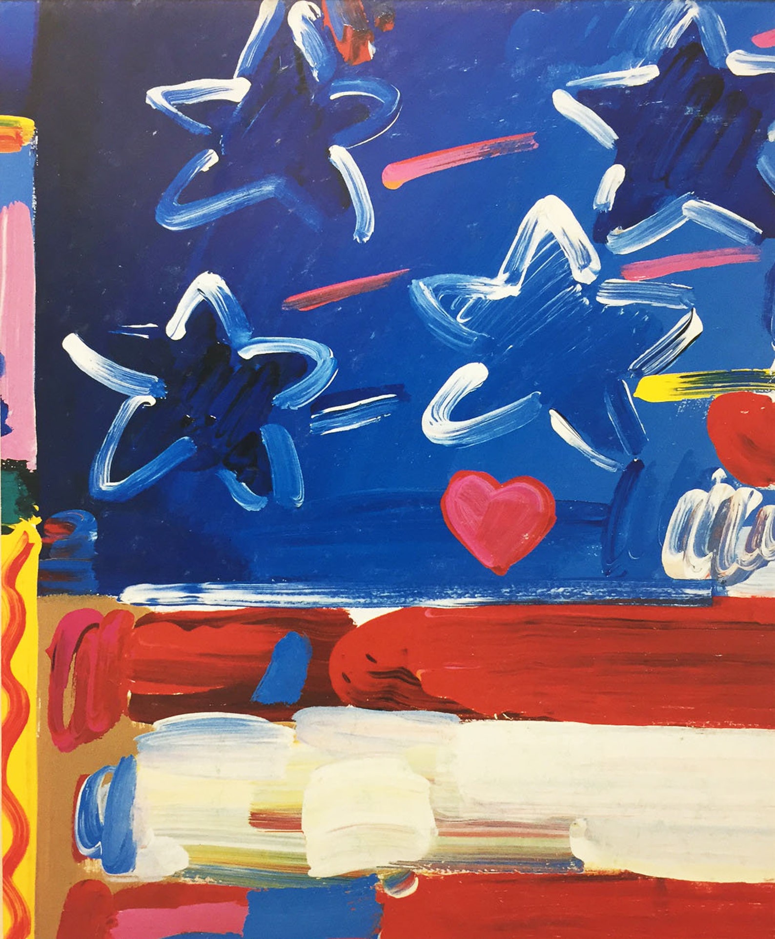 Peter Max flag Detail Newly CUSTOM FRAMED Print | Etsy