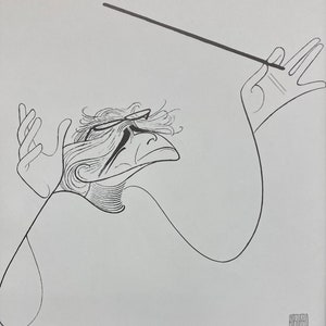 Al Hirschfeld "leonard Bernstein" CUSTOM FRAMED ART Caricature Music ...