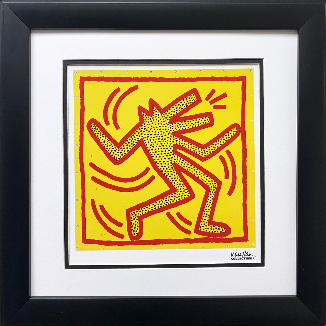 Keith Haring "untitled (red Dog on Yellow)" NEWLY CUSTOM FRAMED Art ...