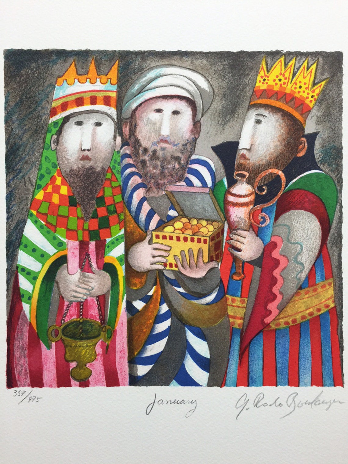 G. Boulanger "january" 2000 Millenium Calendar Suite HAND SIGNED ...