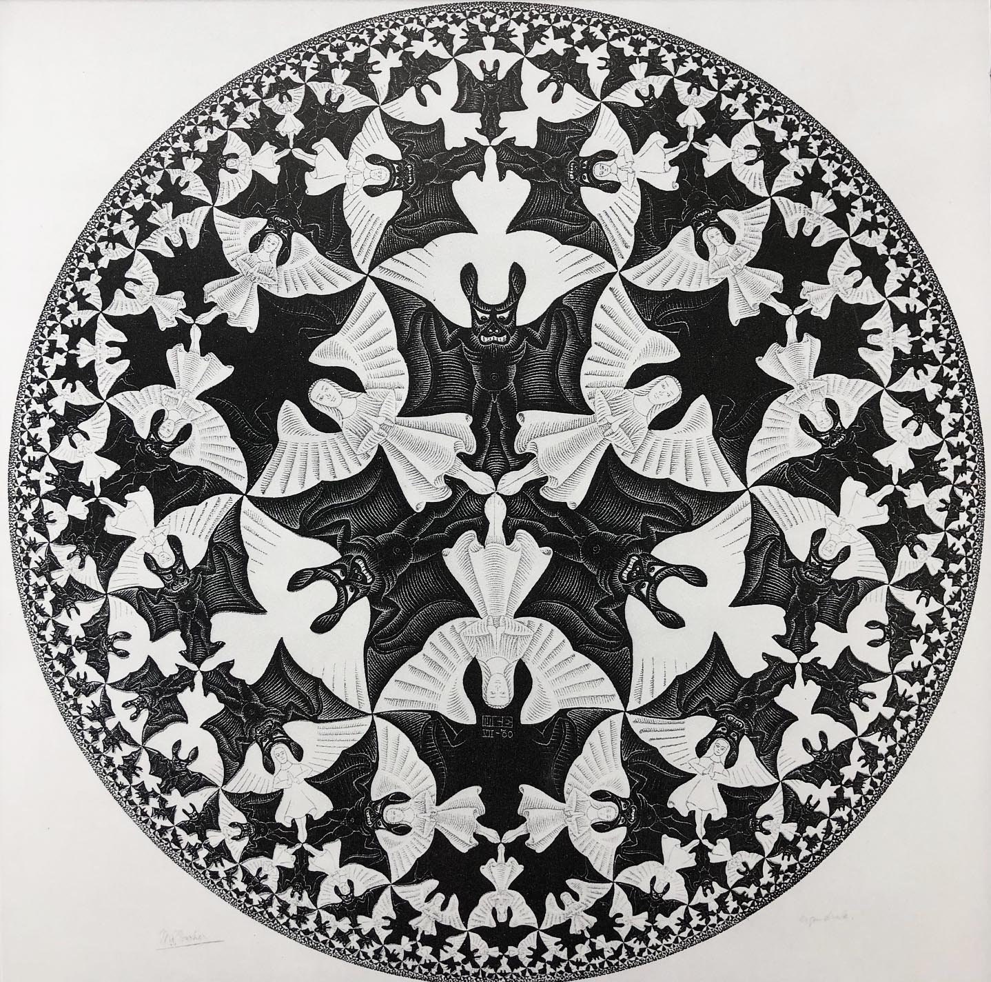 M.c.escher circle Limit IV 1960 FRAMED Art - Etsy UK