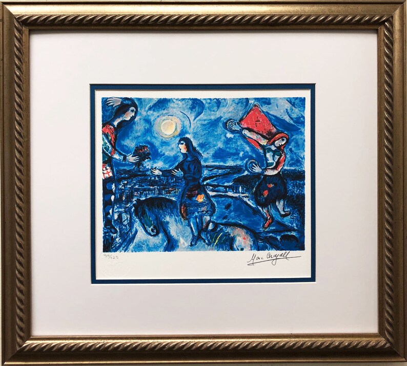 Marc Chagall Lovers Over Paris Newly Custom Framed Etsy