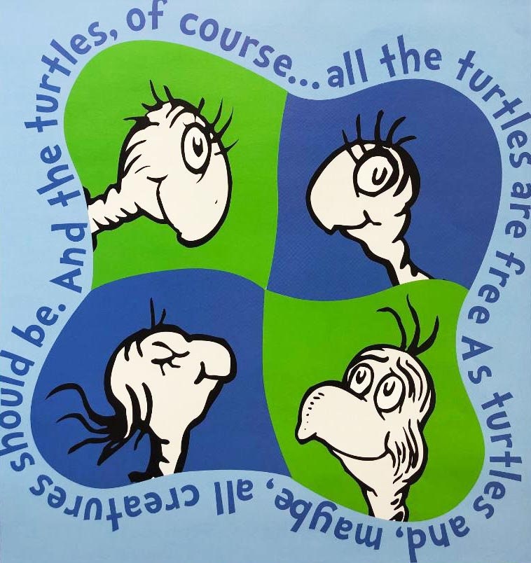 Dr. Seuss all the Turtles Are Free NEW FRAMED ART | Etsy