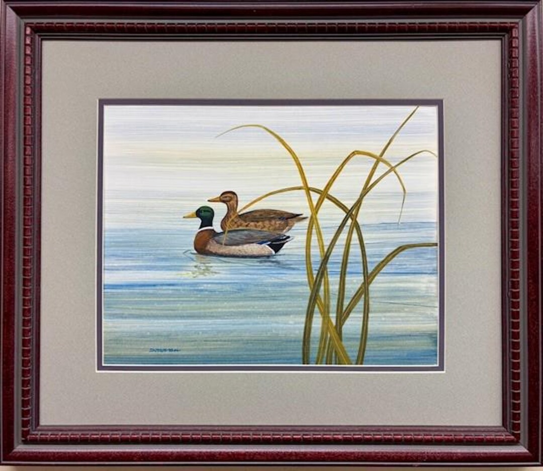 Jon Donovan "the Couple" Hand Signed Original on Paper Birds Wildlife ...