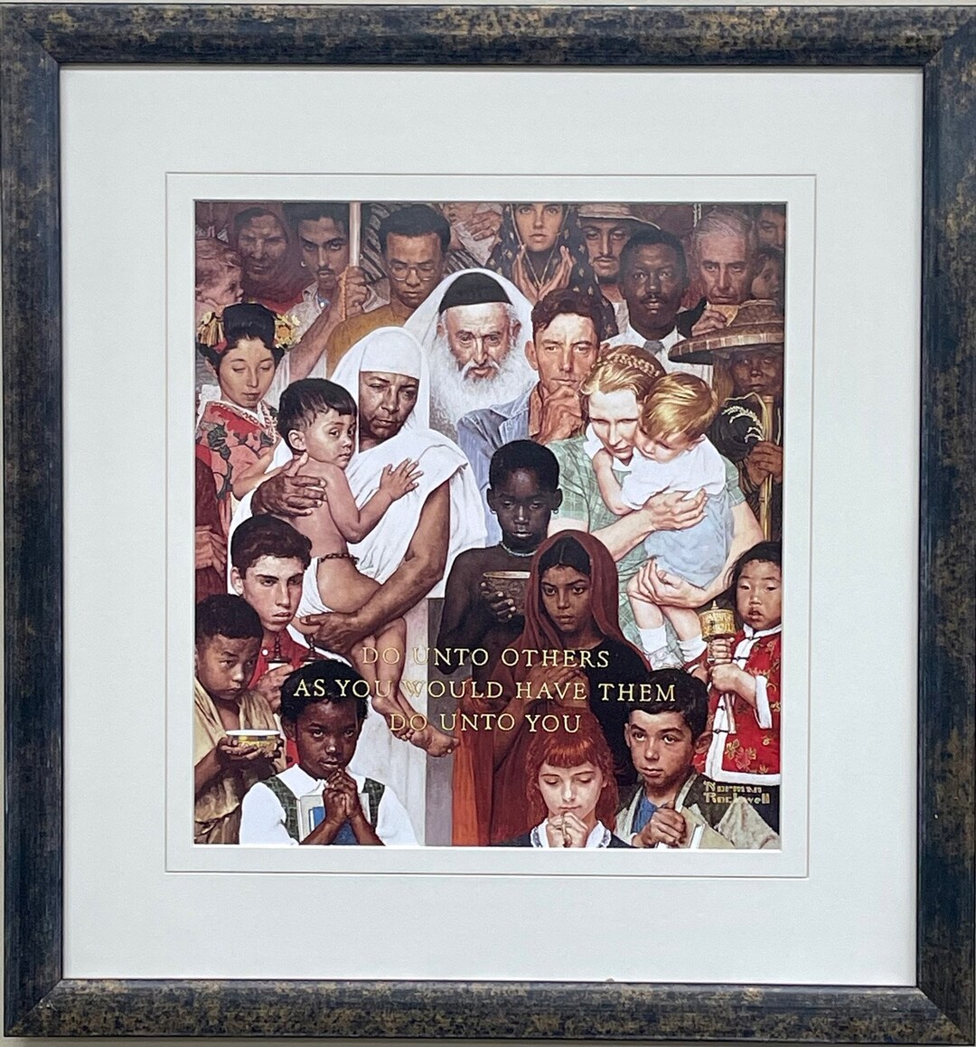 Norman Rockwell "do Unto Others - Golden Rule" CUSTOM FRAMED Art - Etsy