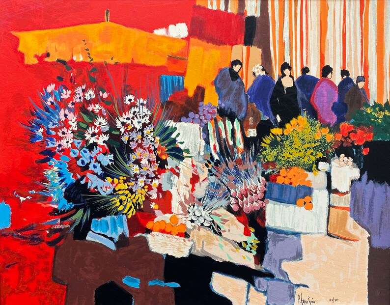 Claude Fauchere "la Vie En Rouge" Signed & # Framed Serigraph Art - Etsy
