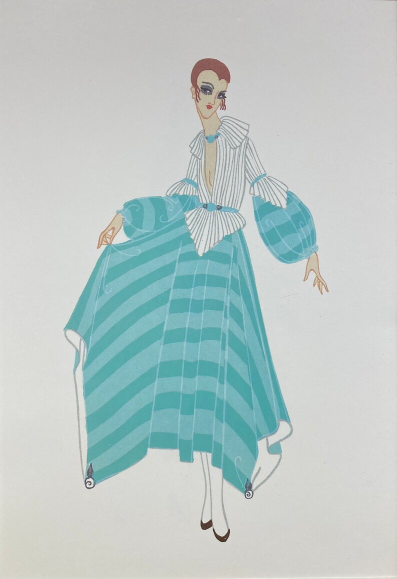 Erte premier CUSTOM FRAMED Print Art Deco Design Designer French - Etsy