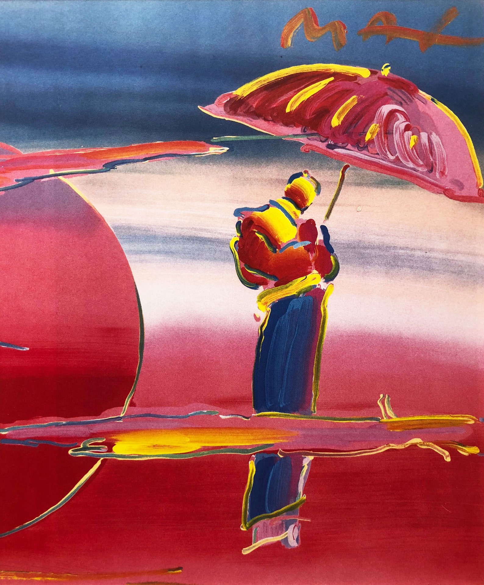 Peter Max umbrella Man With Large Sun CUSTOM | Etsy