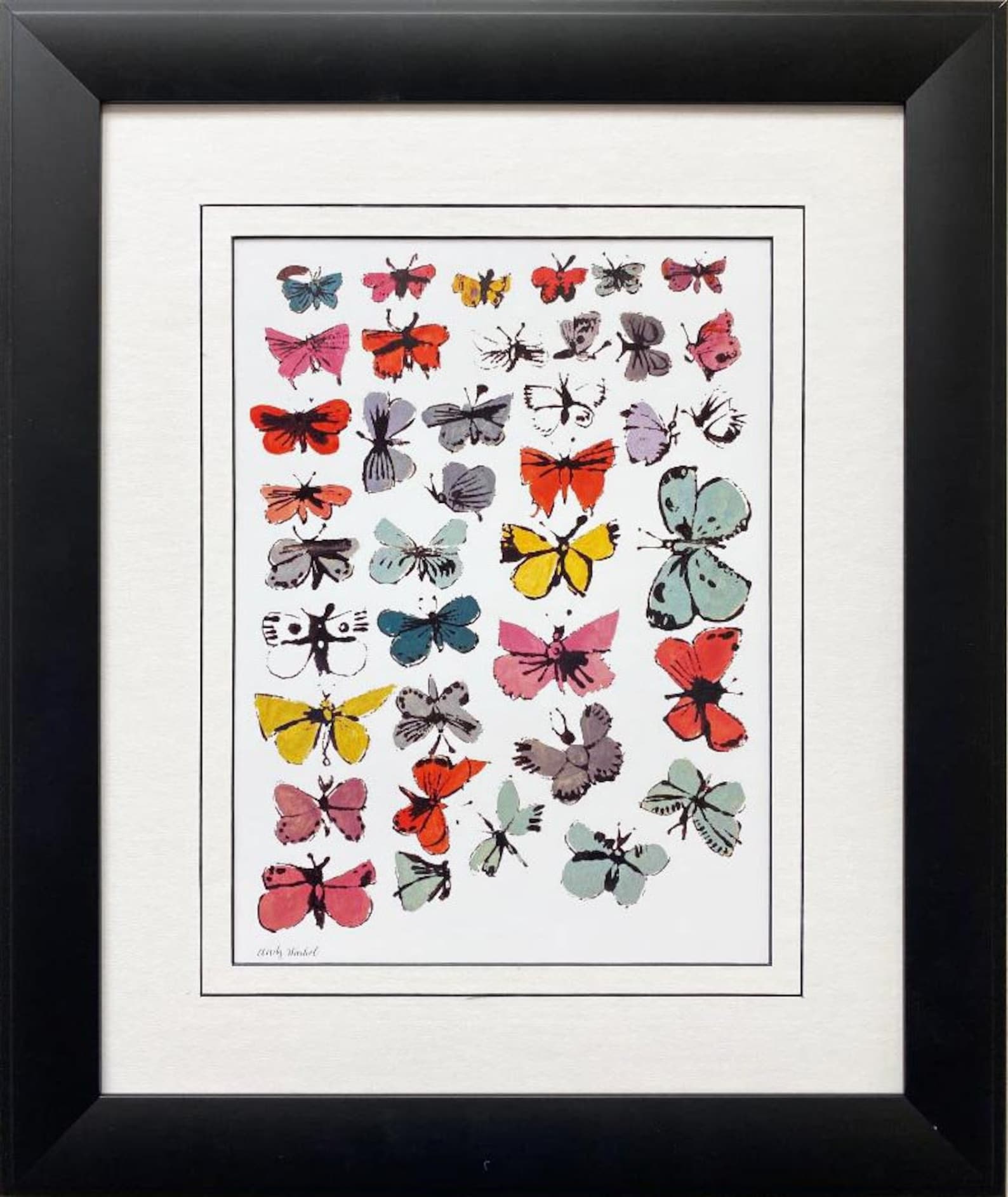 Andy Warhol butterflies 1955 CUSTOM FRAMED Pop Art - Etsy