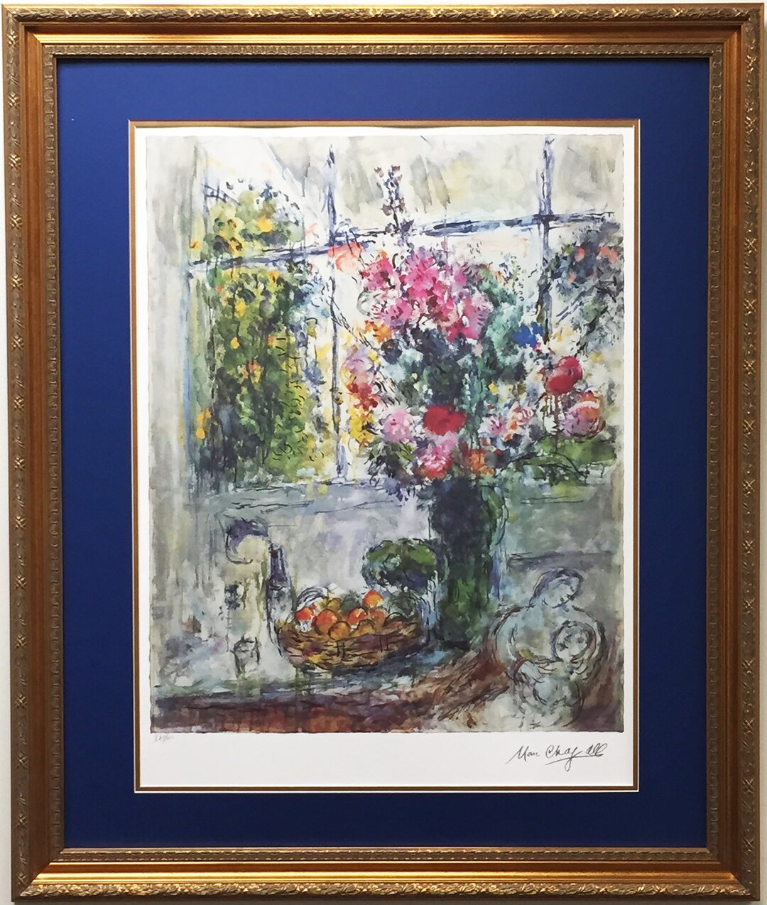 Marc Chagall "still Life" Limited Edition Lithograph NEW CUSTOM FRAMED ...