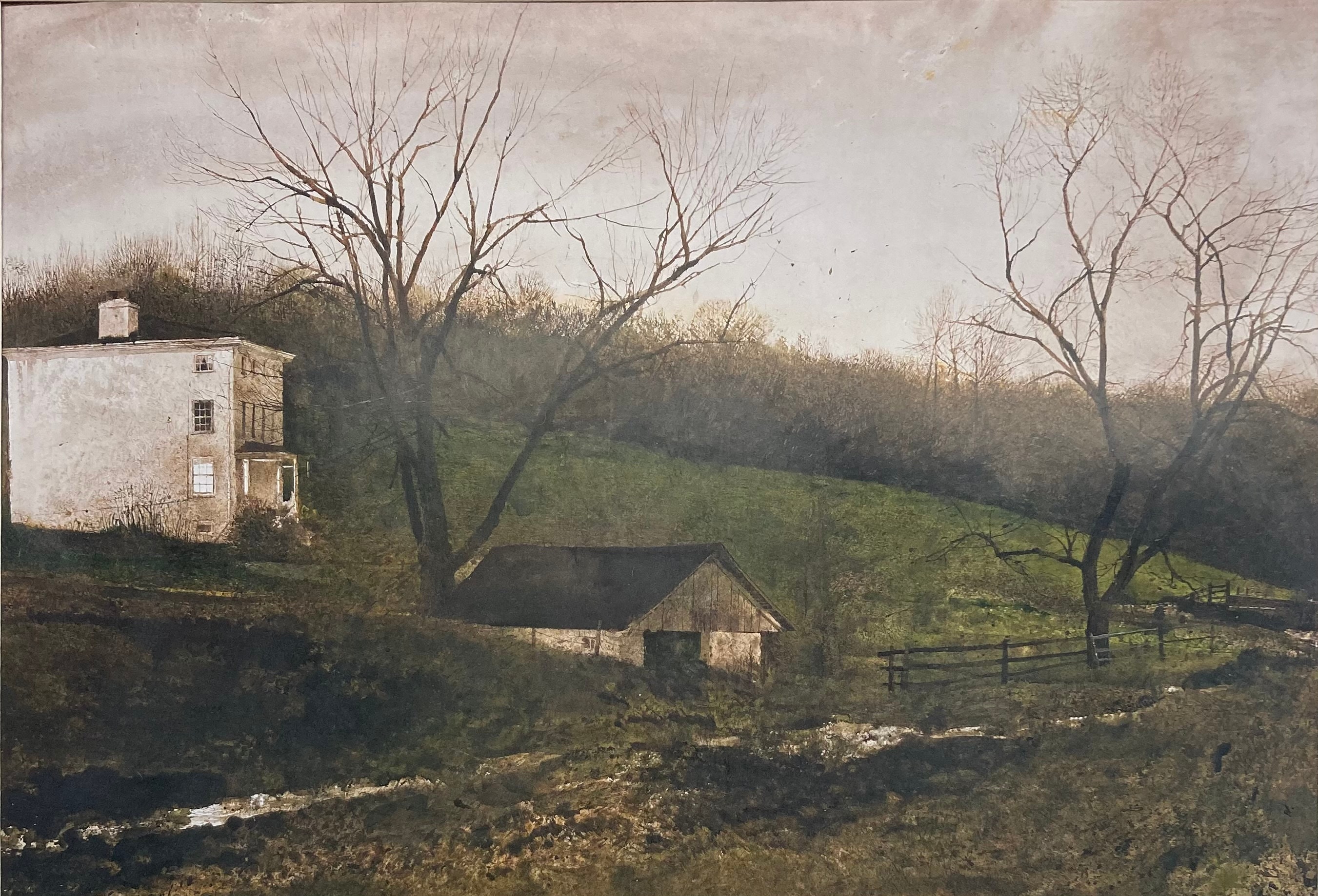 Andrew Wyeth "evening at Kuerners '70" CUSTOM FRAMED Art Americana ...