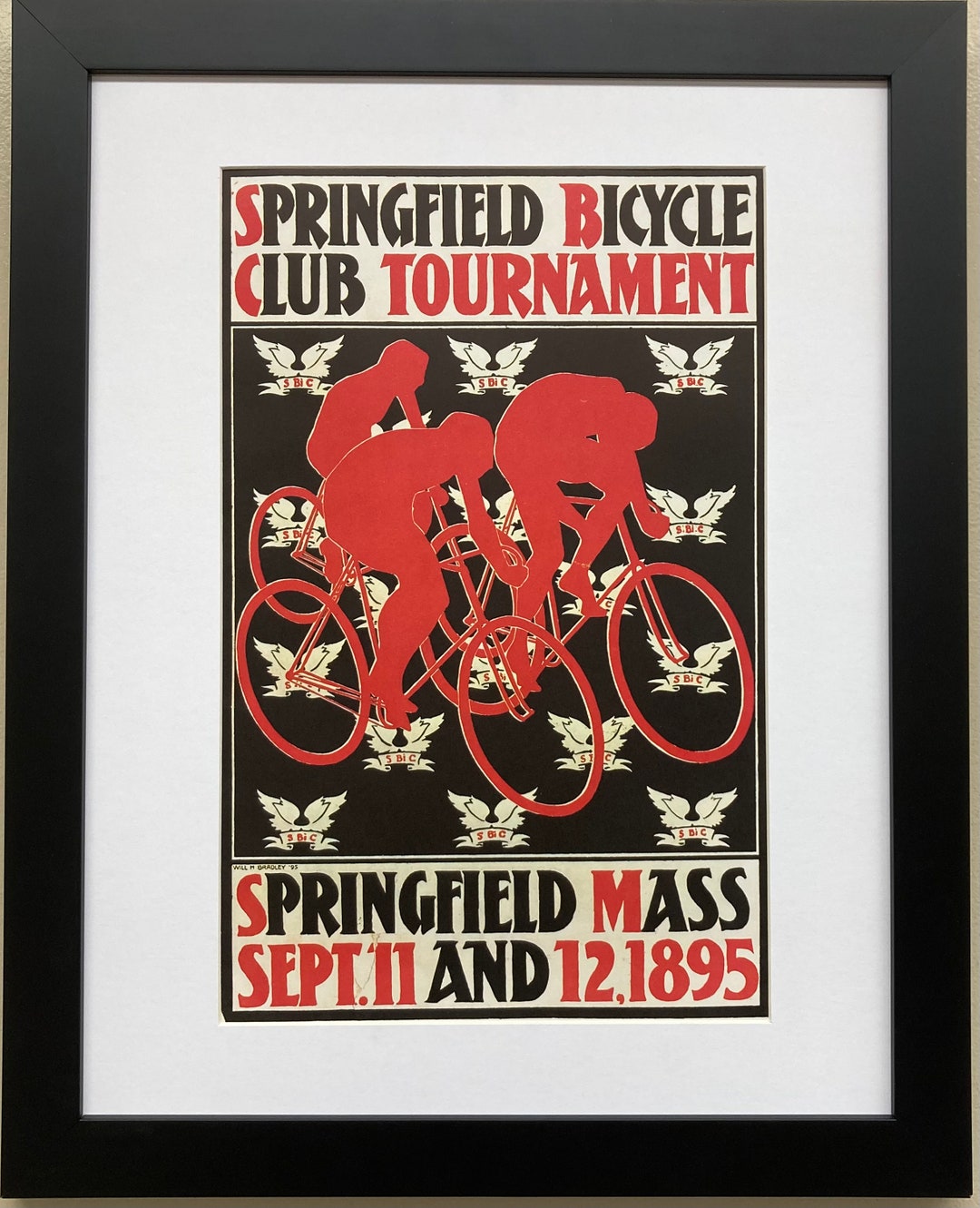 Vintage Bicycle Poster "springfield Bicycle Club Tournament" (1895 ...
