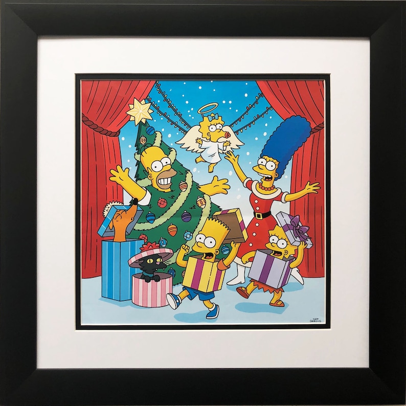 The Simpsons "the Simpsons Christmas" New Custom Framed Art Print - Etsy