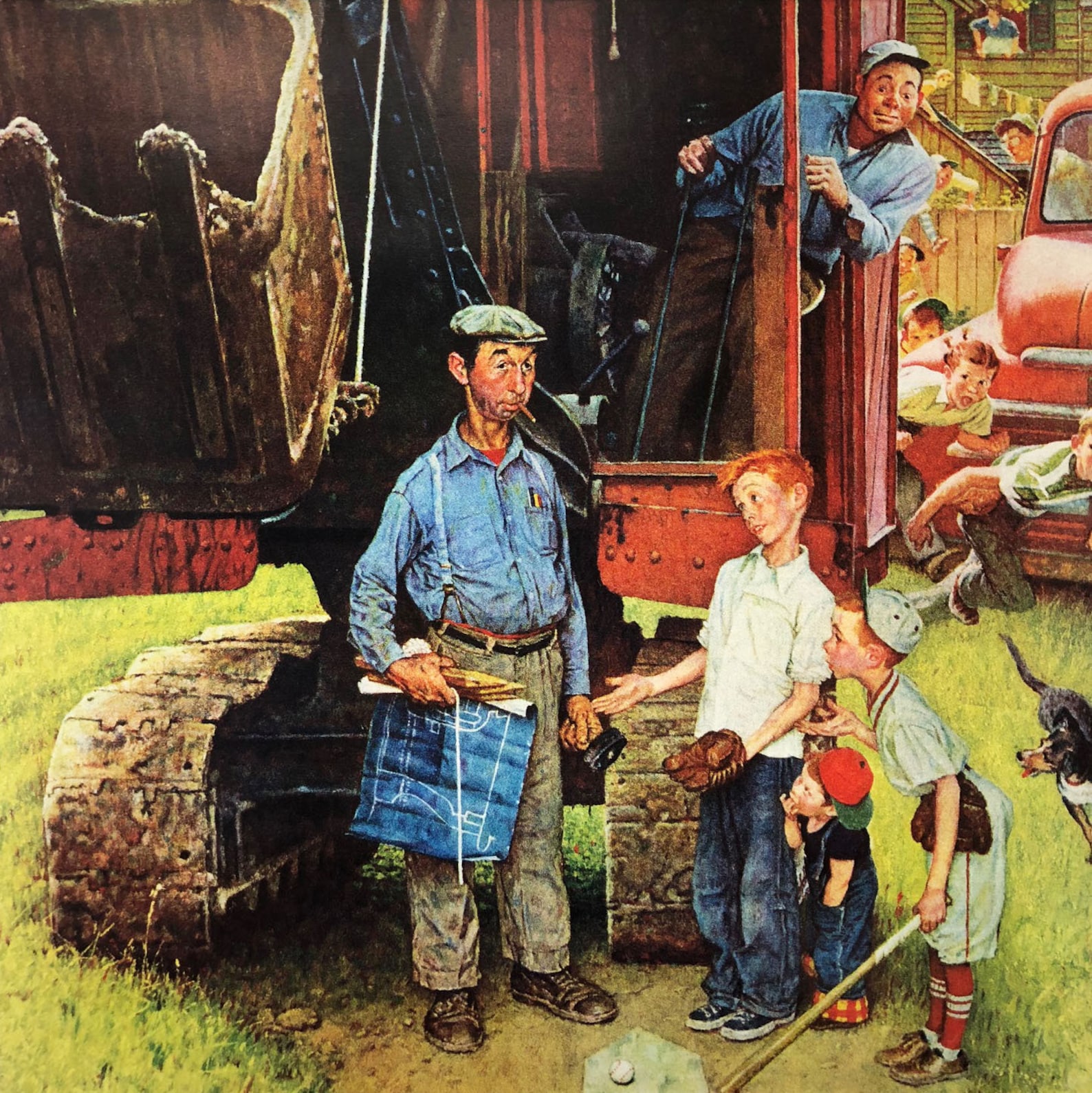 Norman Rockwell "construction Crew " CUSTOM FRAMED Art Print - Etsy