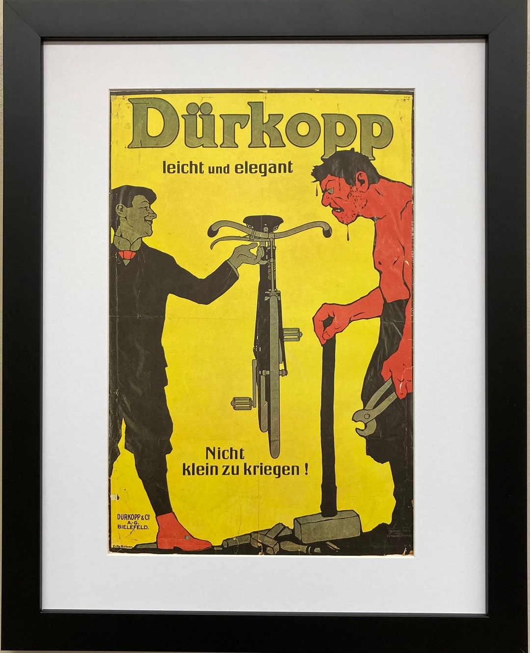 Vintage Bicycle Poster "durkopp Bicycles" (1910) Framed Art - Etsy