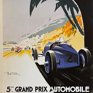 Geo Ham "monaco, 1933" Grand Prix Auto Monte Carlo Car Race Framed ...