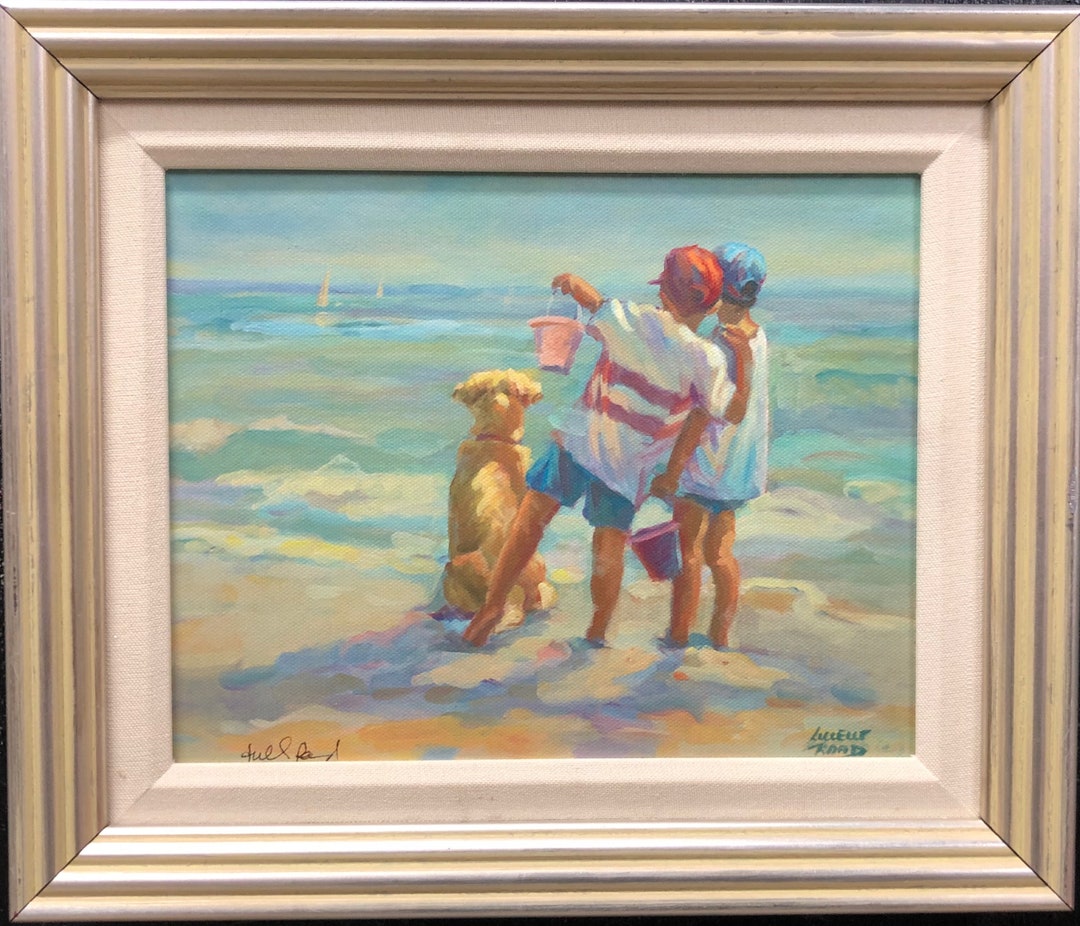 Lucelle Raad "shipmates" Signed & Embellished Giclee on Canvas Framed ...