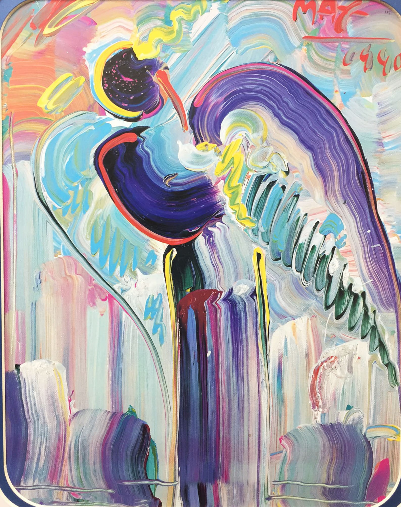 Peter Max angel 1990 Newly CUSTOM FRAMED Print Art - Etsy