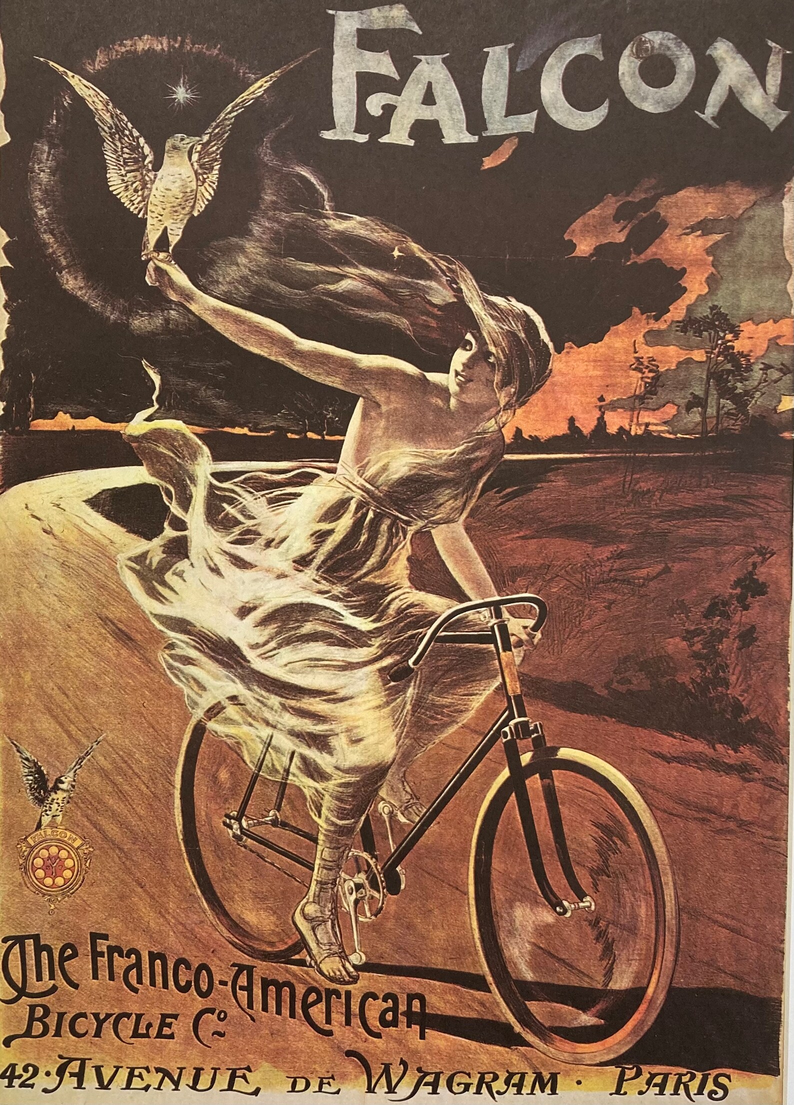 Vintage Bicycle Poster "falcon Bicycles" (1895) Framed Art - Etsy
