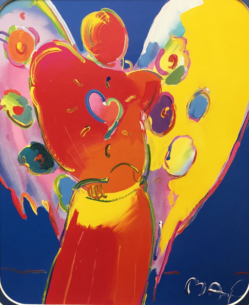 Peter Max "angel With Heart" Newly Custom Framed Print Art POP ...