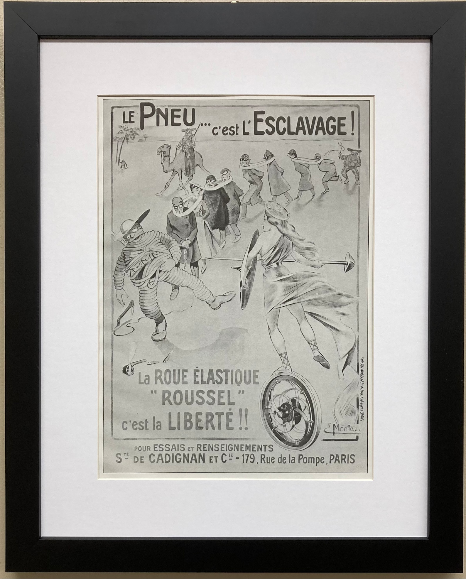 Vintage Bicycle Poster "roussel Wheels" (1897) Framed Art - Etsy