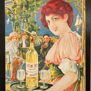 Vintage Mini Food & Drink Poster "grands Vins De Bordeaux" New Custom ...