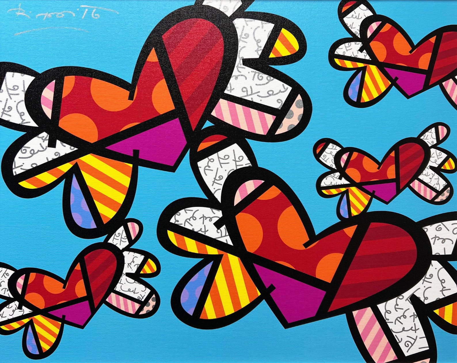 Romero Britto love is in the Air Too CUSTOM FRAMED | Etsy