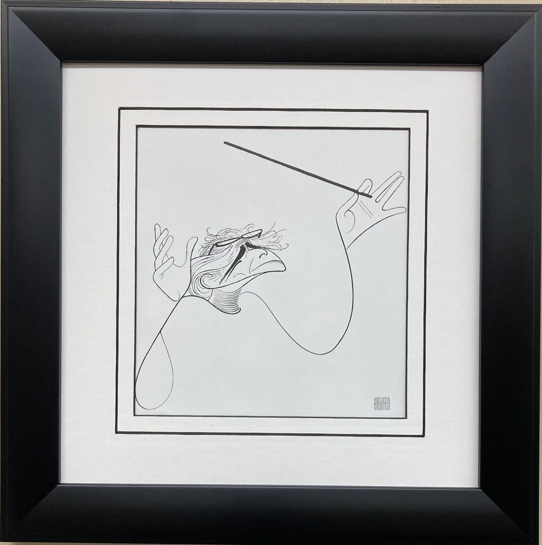 Al Hirschfeld "leonard Bernstein" CUSTOM FRAMED ART Caricature Music ...