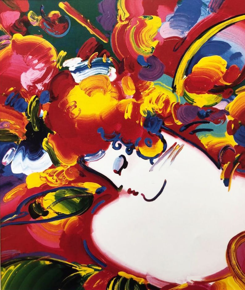 Peter Max "flower Blossom Lady" Newly CUSTOM FRAMED Print - Etsy