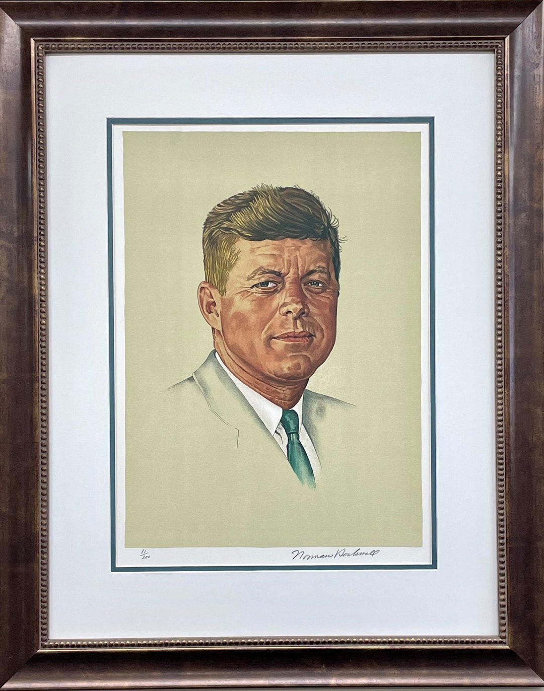 Norman Rockwell "portrait of JOHN Kennedy" Hand Signed Lithograph ...