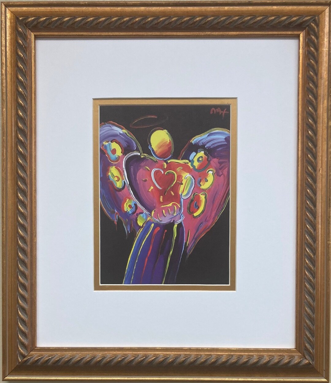 Peter Max "angel With Heart" (sm) NEWLY CUSTOM FRAMED Pop Art - Etsy