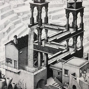 M.c.escher "waterfall" 1961 CUSTOM FRAMED Art - Etsy