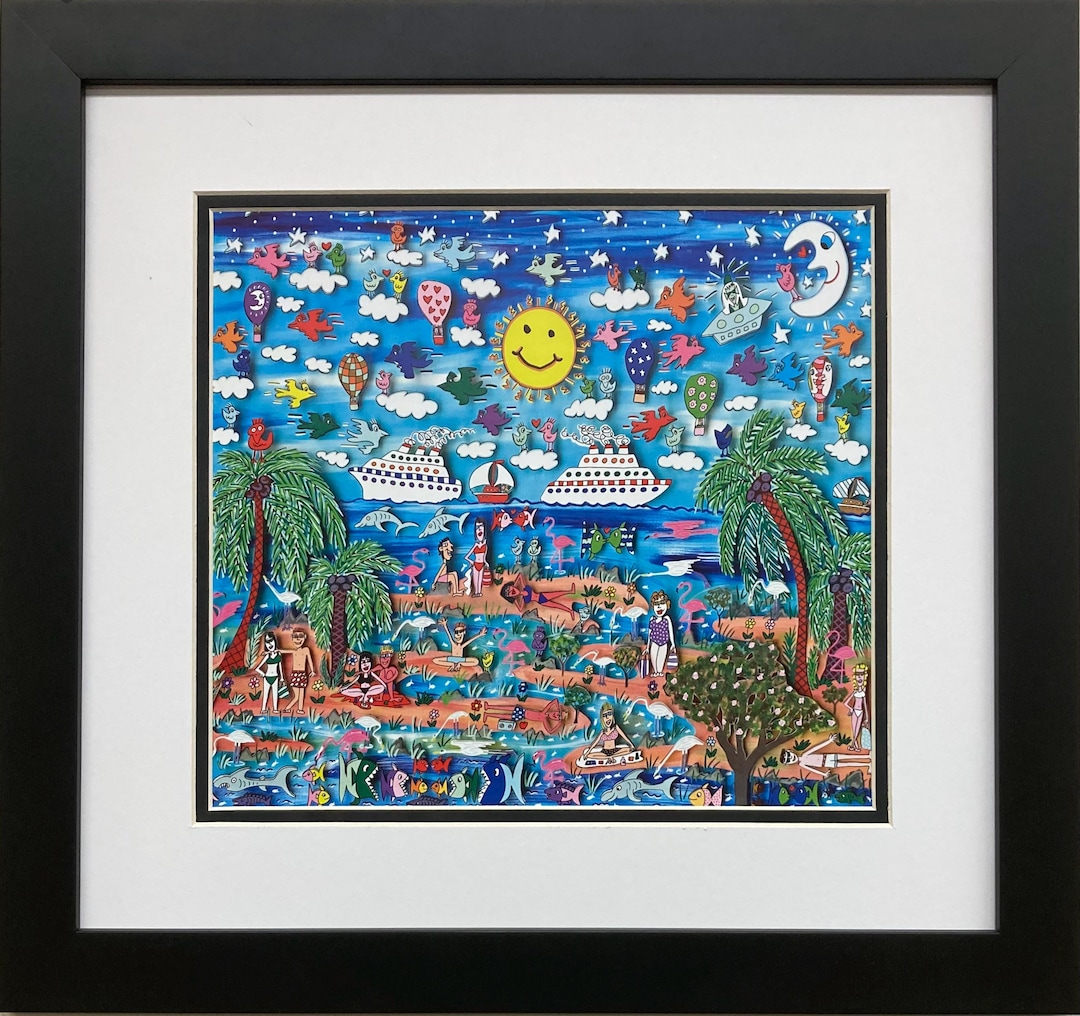 James Rizzi's "let's Take a Trip to the Tropics" CUSTOM FRAMED Pop Art ...