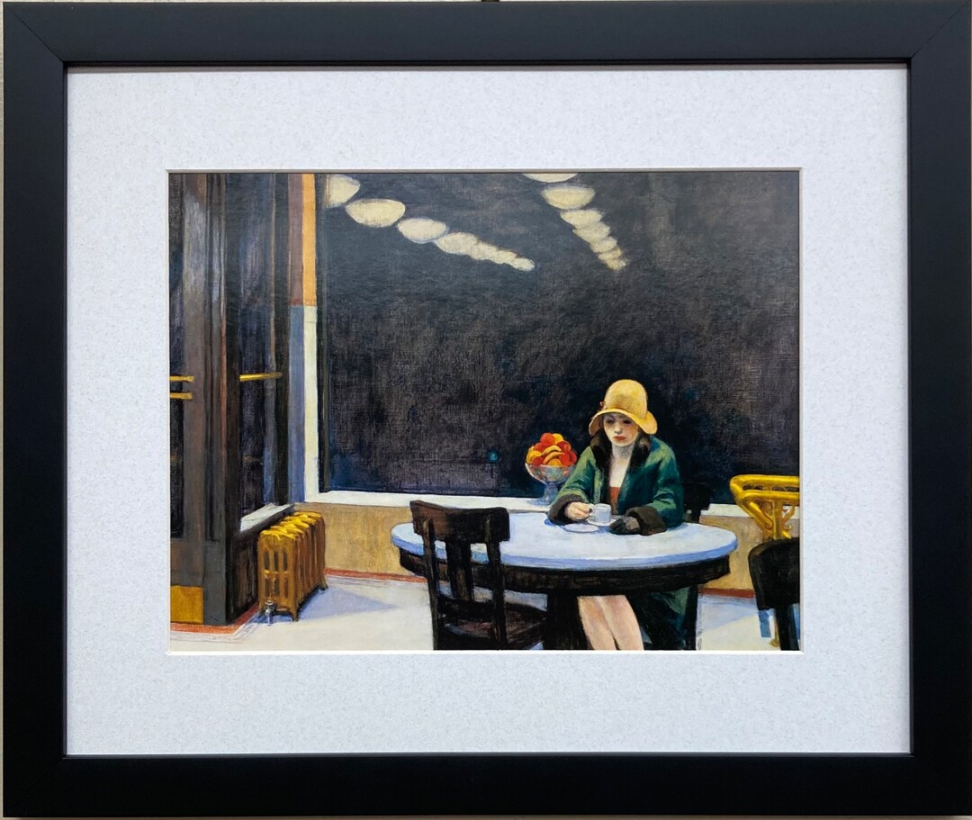 Edward Hopper "automat 1927" Newly CUSTOM FRAMED Art Americana - Etsy