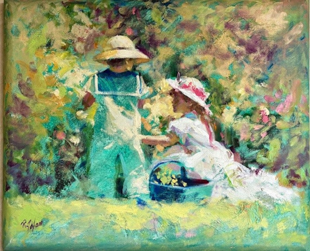 Richard Zolan "in the Garden" Hand Signed Original Oil Impressionist ...