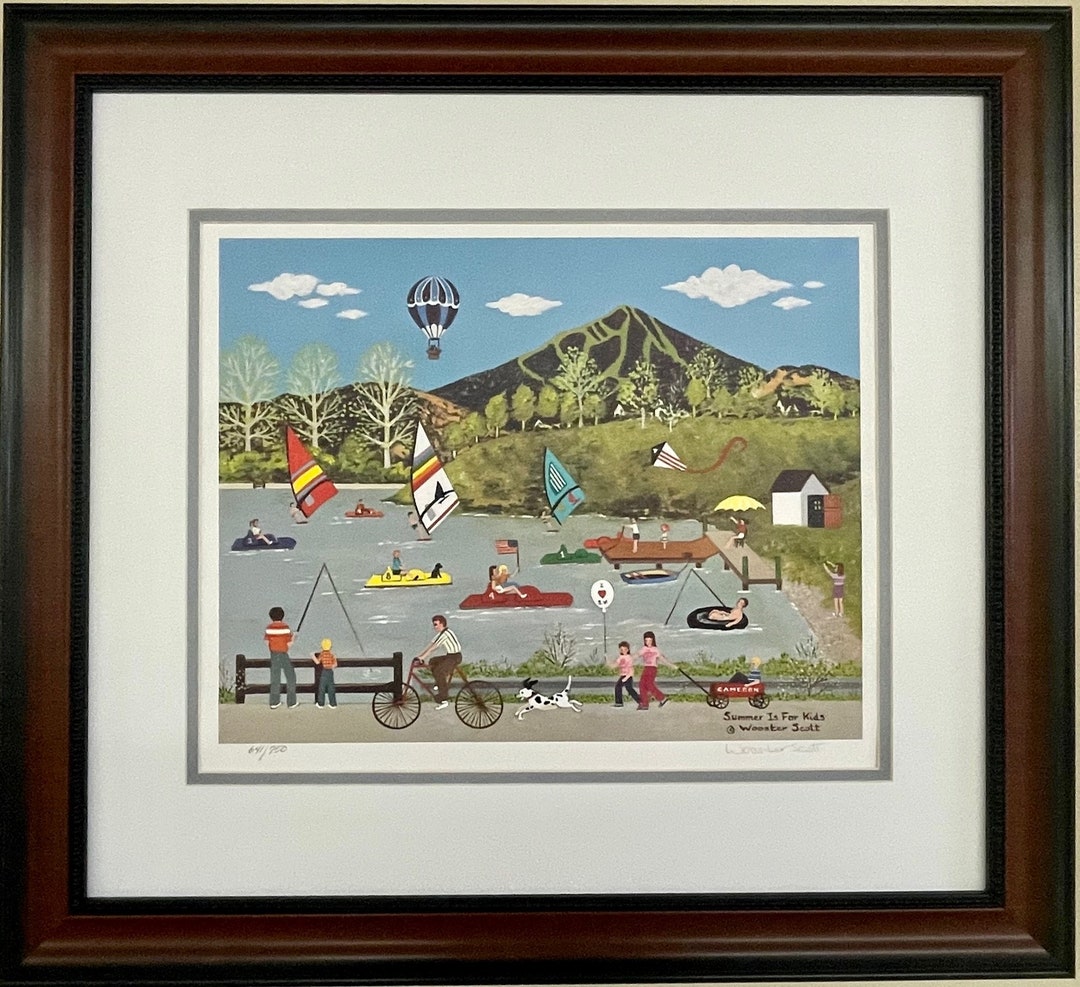 Jane Wooster Scott "summer is for Kids" Framed Hand Signed Lithograph ...