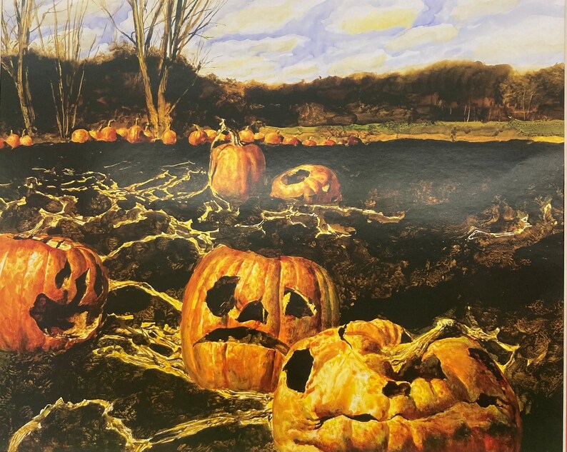Jamie Wyeth "warm Halloween" CUSTOM FRAMED Art Andrew Americana Pumpkin ...
