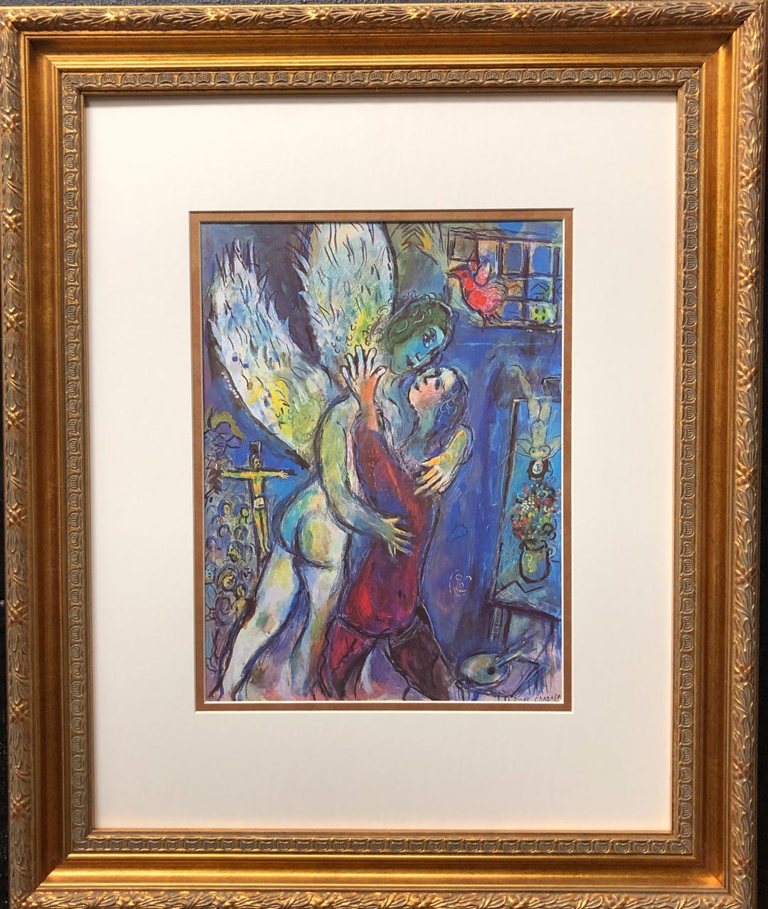 Marc Chagall "lutte De Jacob" (jacob Wrestling W/angel) FRAMED ...