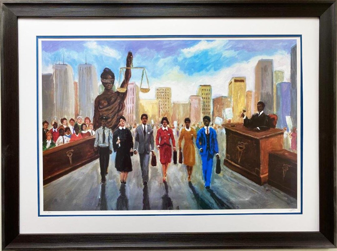 Ted Ellis "champions of Justice" Signed Framed Legal Black Art Lawyer ...