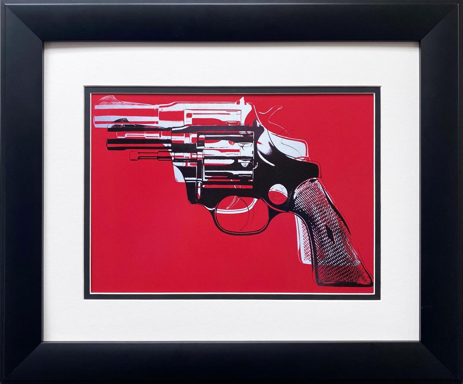 Andy Warhol Gun' CUSTOM FRAMED Pop Art blanc et - Etsy France