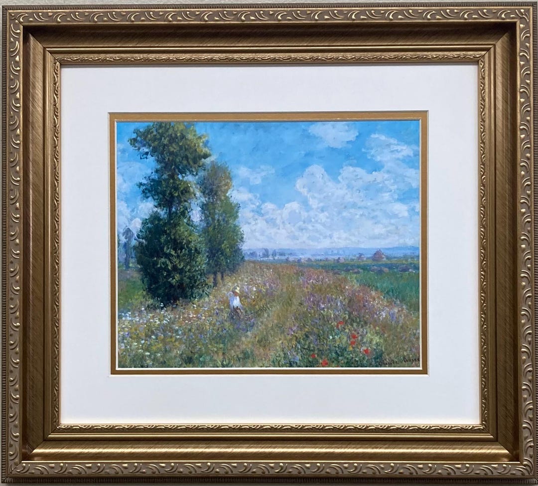 Claude Monet "meadow With Poplars" 1866 CUSTOM FRAMED ART - Etsy