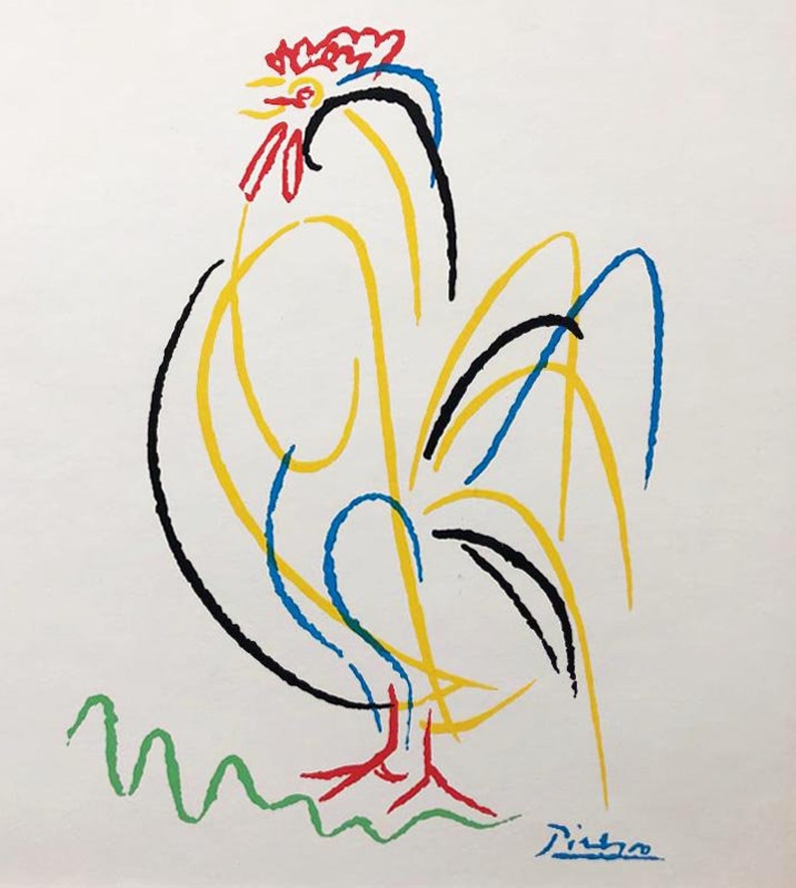 Pablo Picasso rooster CUSTOM FRAMED Serigraph | Etsy