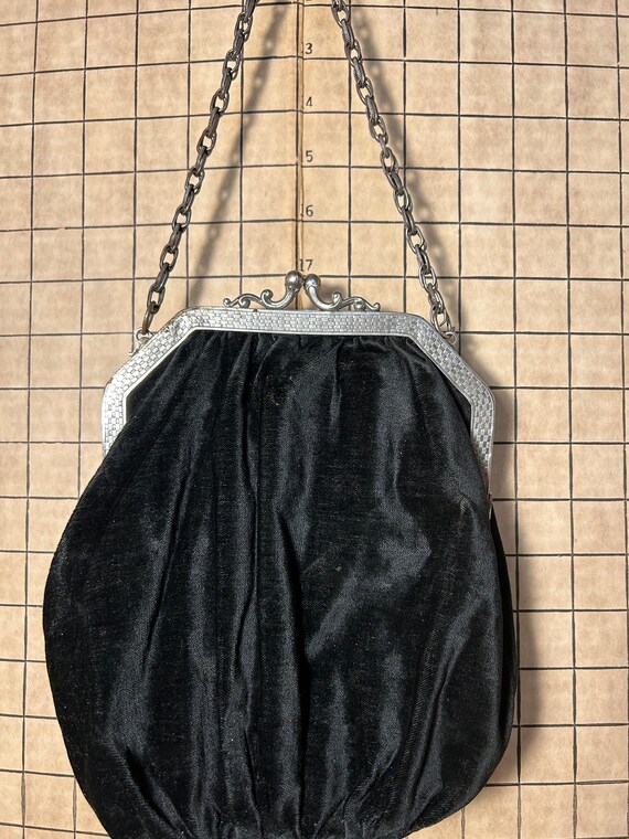 Velvet Victorian Reticule with Change Purse and Mirror - Gem