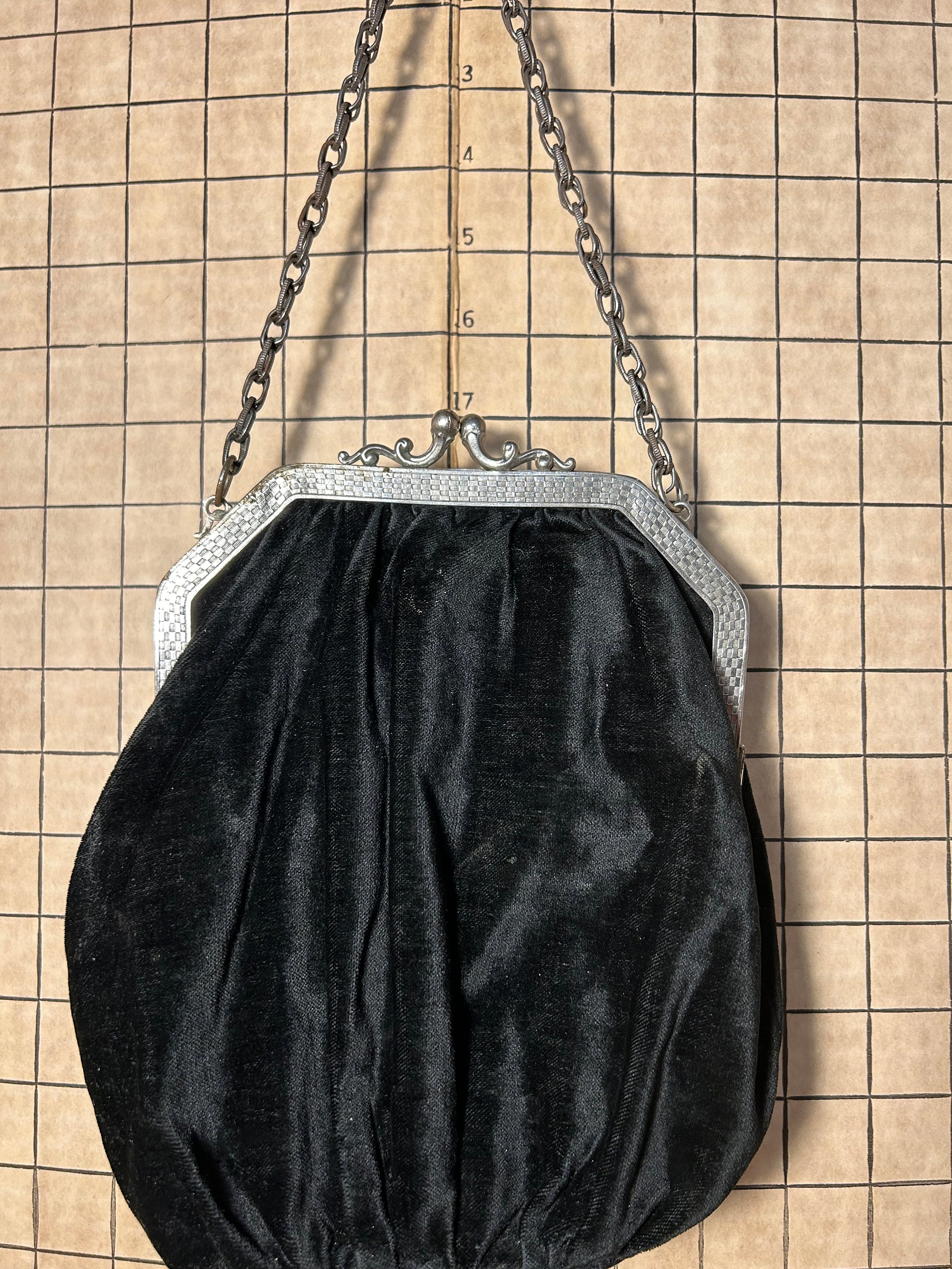 Velvet Victorian Reticule With Change Purse and Mirror - Etsy